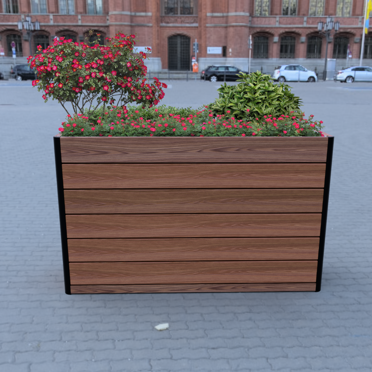 PAS 68 Narrow Timber Clad Security Planter CT40 | Broxap