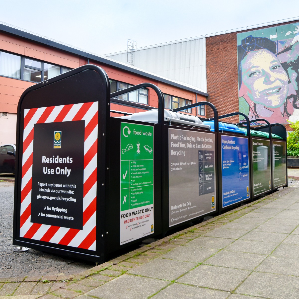 Outdoor Litter Bins | Secure Modular Steel Bin Hub