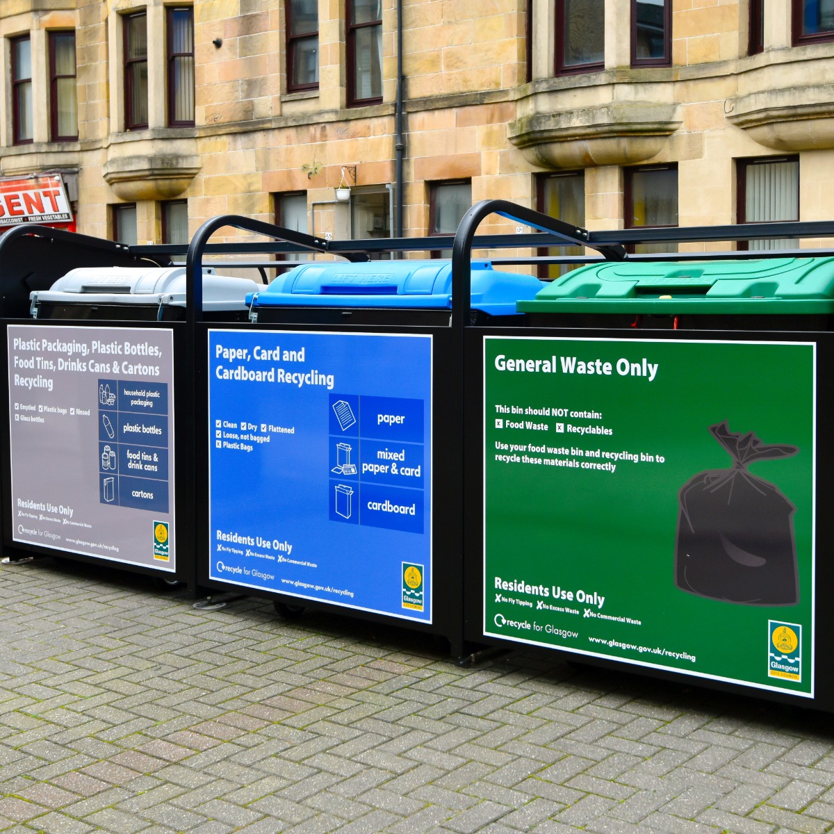 Outdoor Litter Bins | Secure Modular Steel Bin Hub
