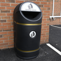 Cresswell Curved Litter Bin | Street Furniture Bins | Broxap