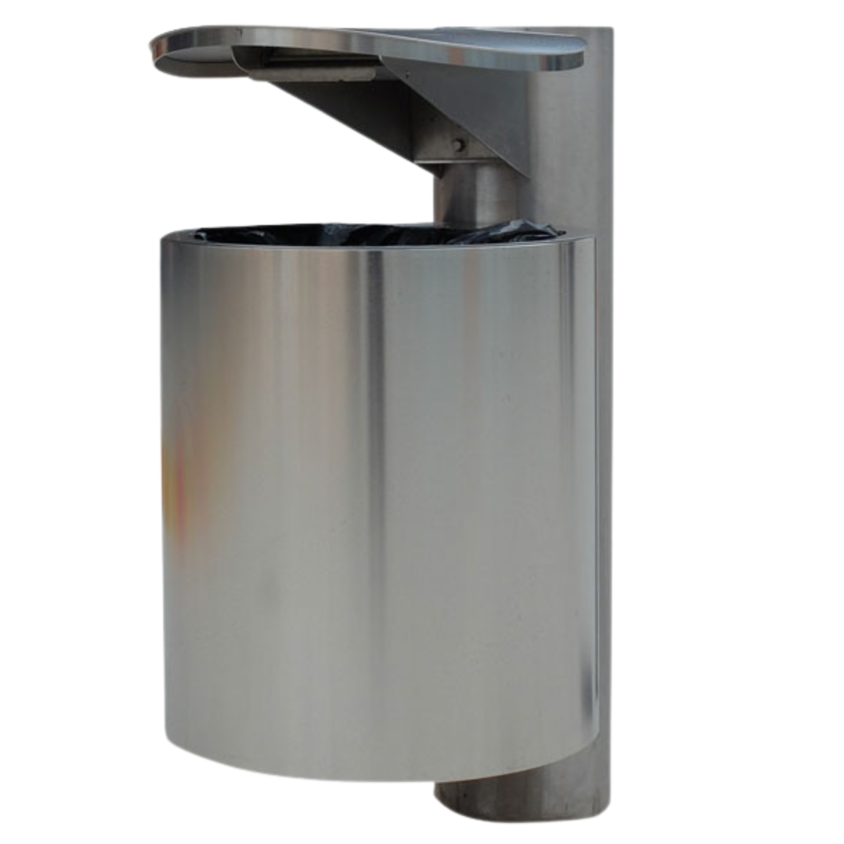 PAS 68 Stainless Steel Post Mounted Litter Bin 273 | Broxap