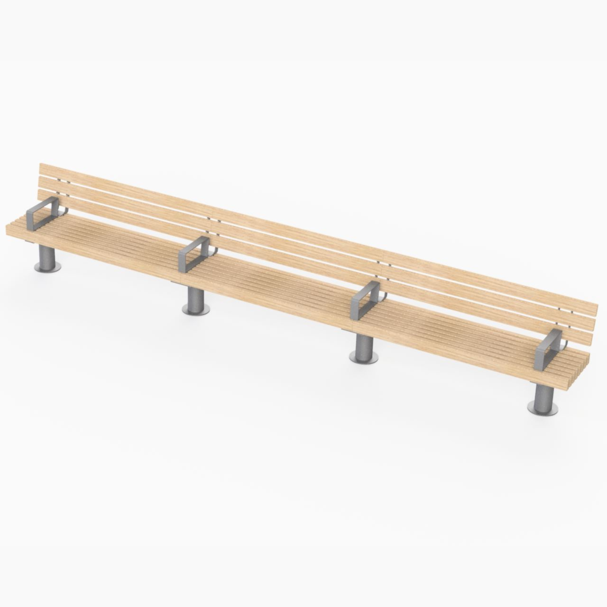 Round 'Versa' Modular Bench | Steel Framed Timber Outdoor Bench ...