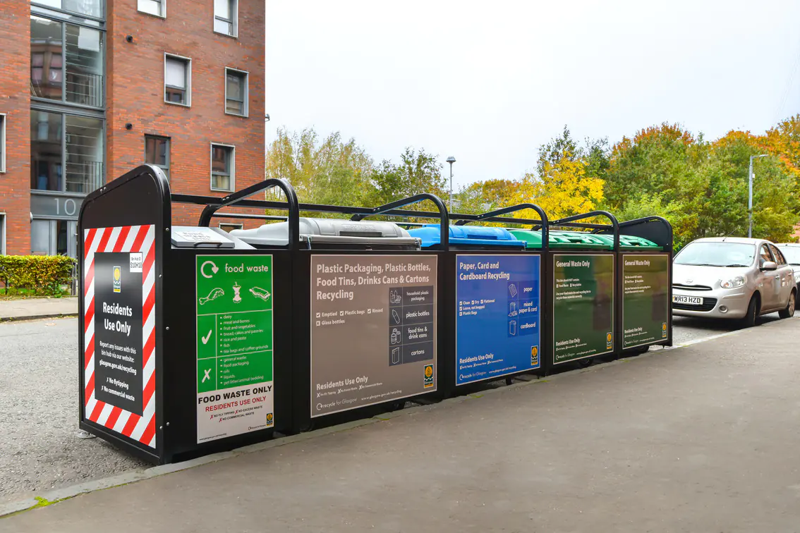 Glasgow Bin Hubs Support the City’s Simpler Recycling Rollout | Broxap ...
