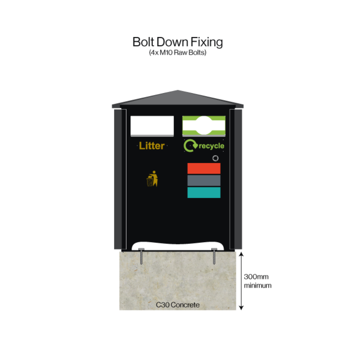 Derby Double Slimline Recycling Bin | Broxap